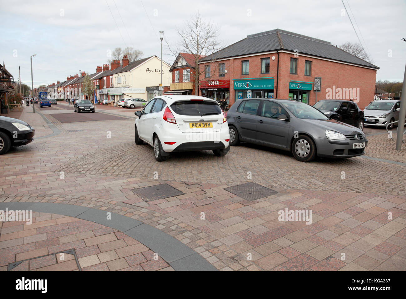 Part of the shared space traffic engineering project in Poynton ...