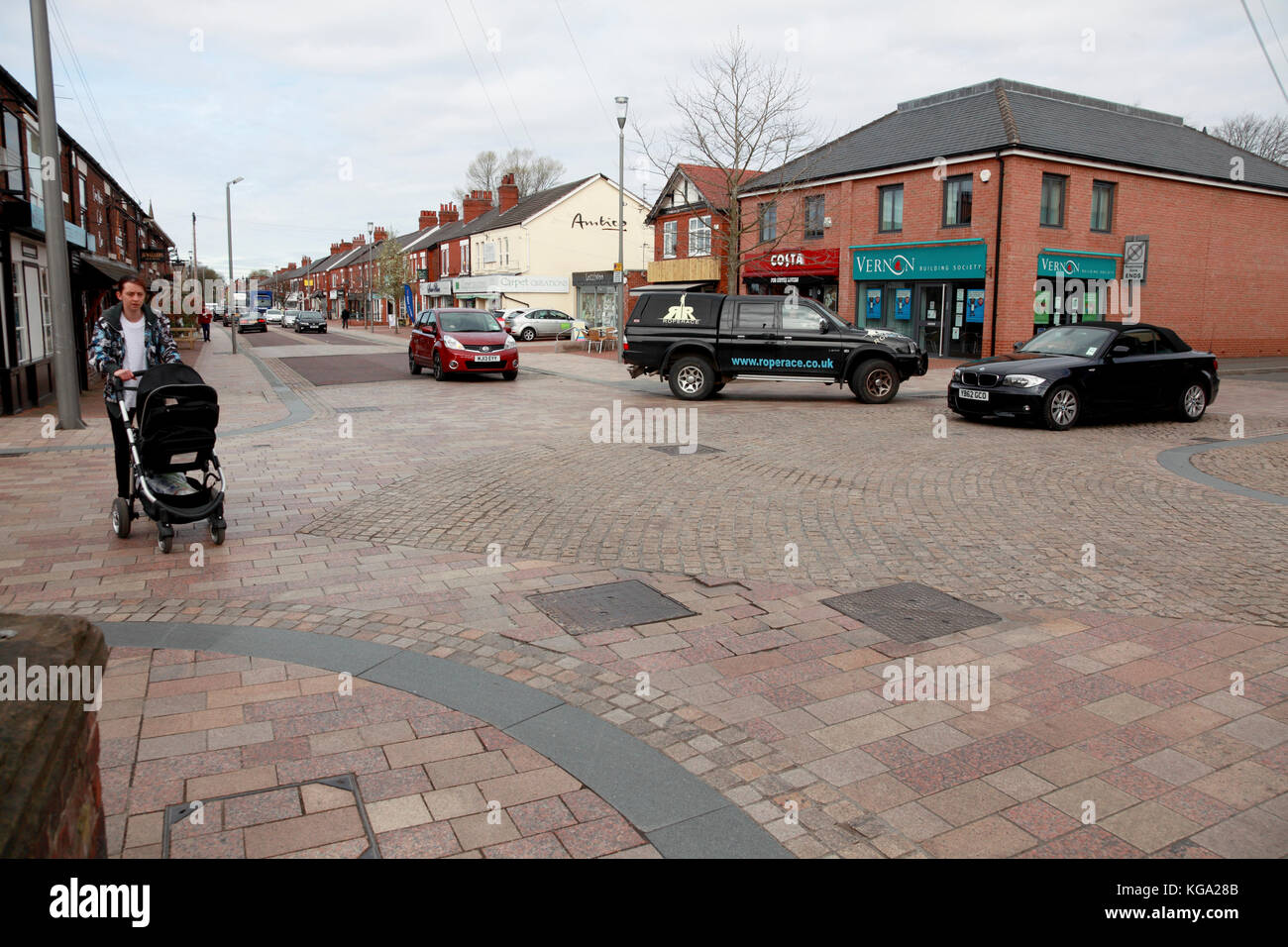 Part of the shared space traffic engineering project in Poynton ...