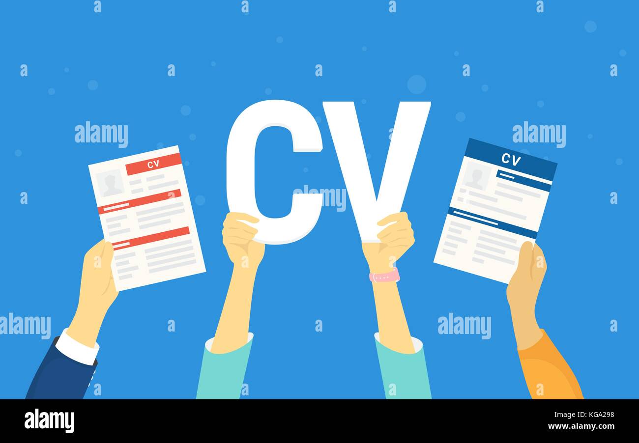 CV letters concept vector illustration of business people searching job ...