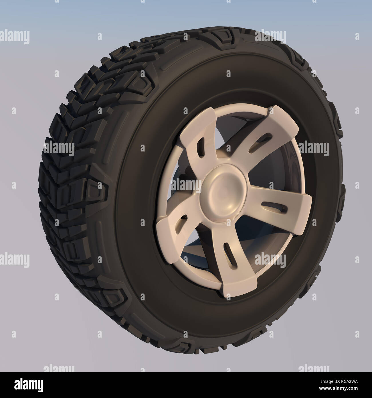 Automotive off road wheel. 3D render Stock Photo - Alamy