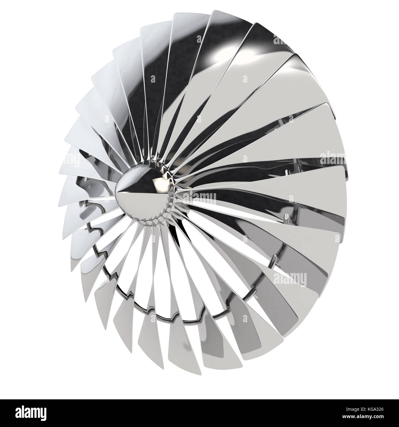 Jet engine, turbine blades of airplane, 3d render Stock Photo - Alamy