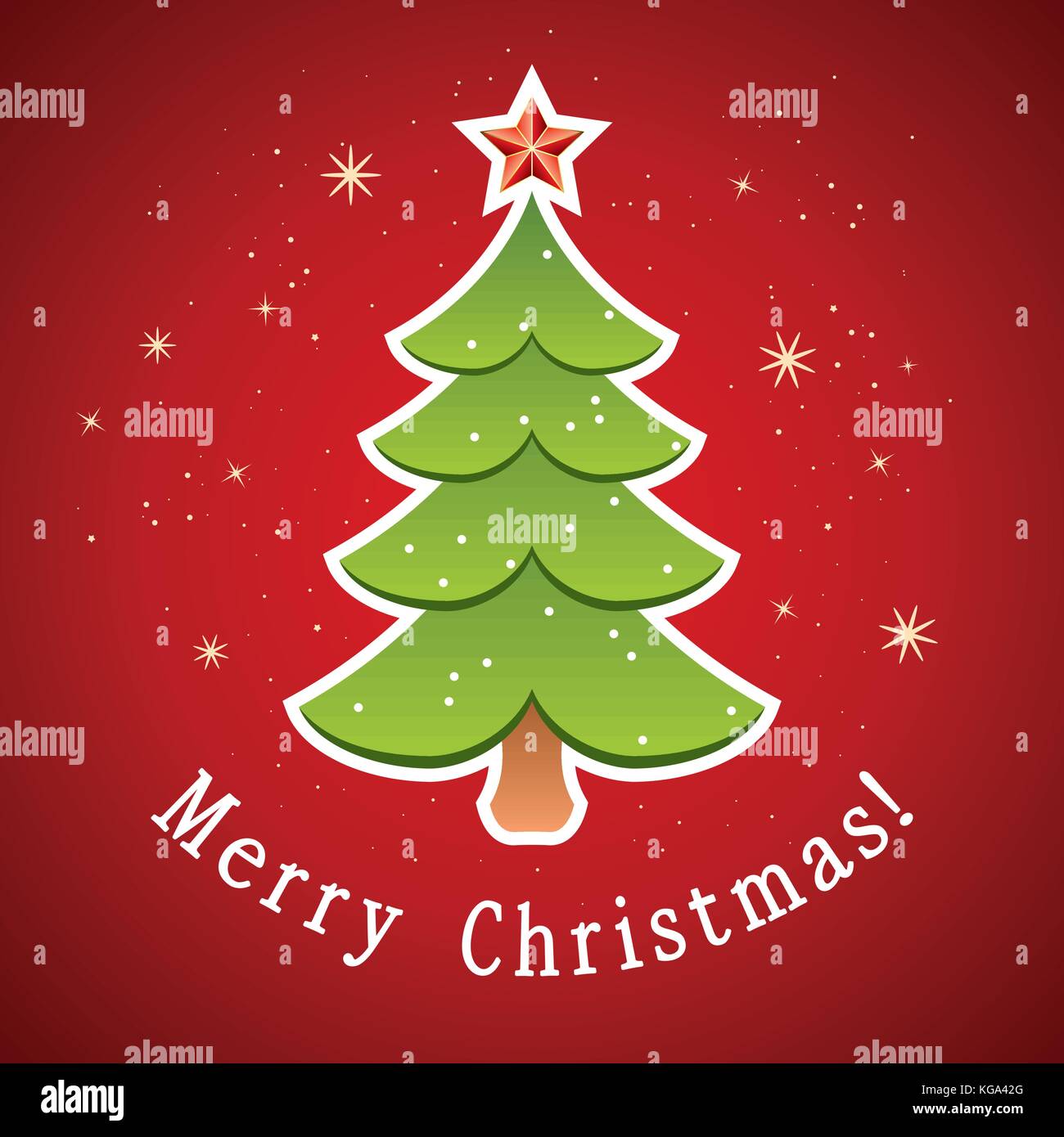 vector christmas tree greeting card Stock Vector Image & Art - Alamy
