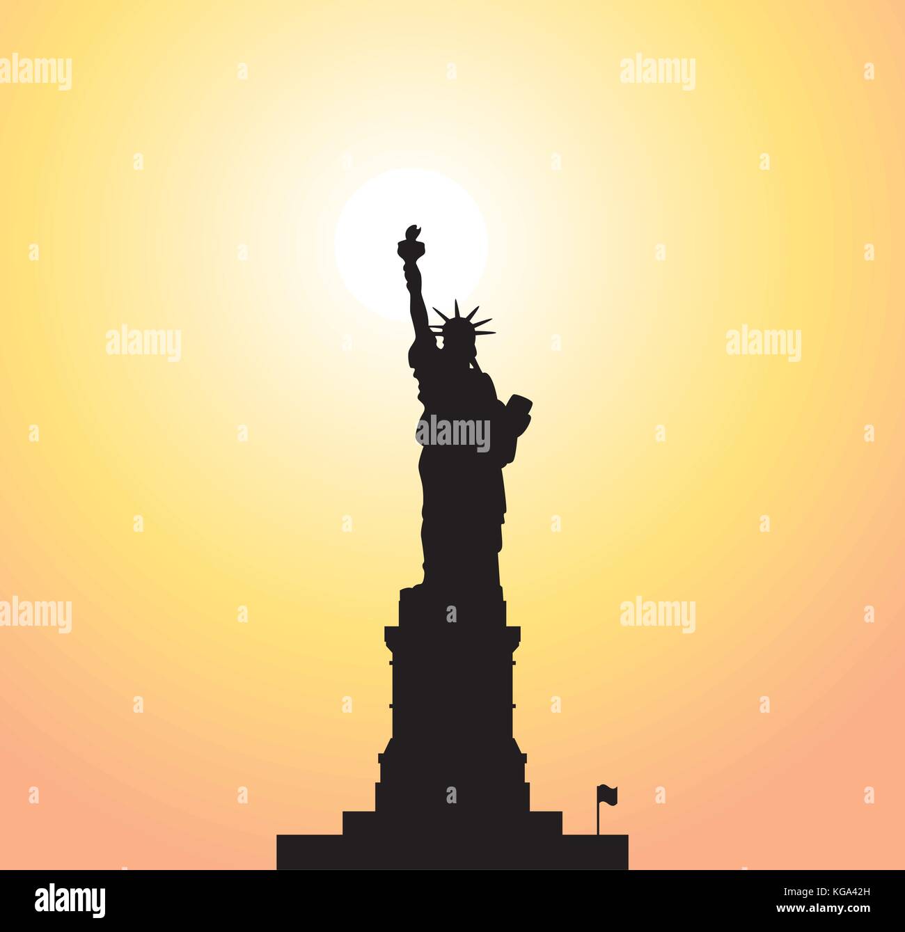 vector statue of liberty and bright sun Stock Vector Image & Art - Alamy