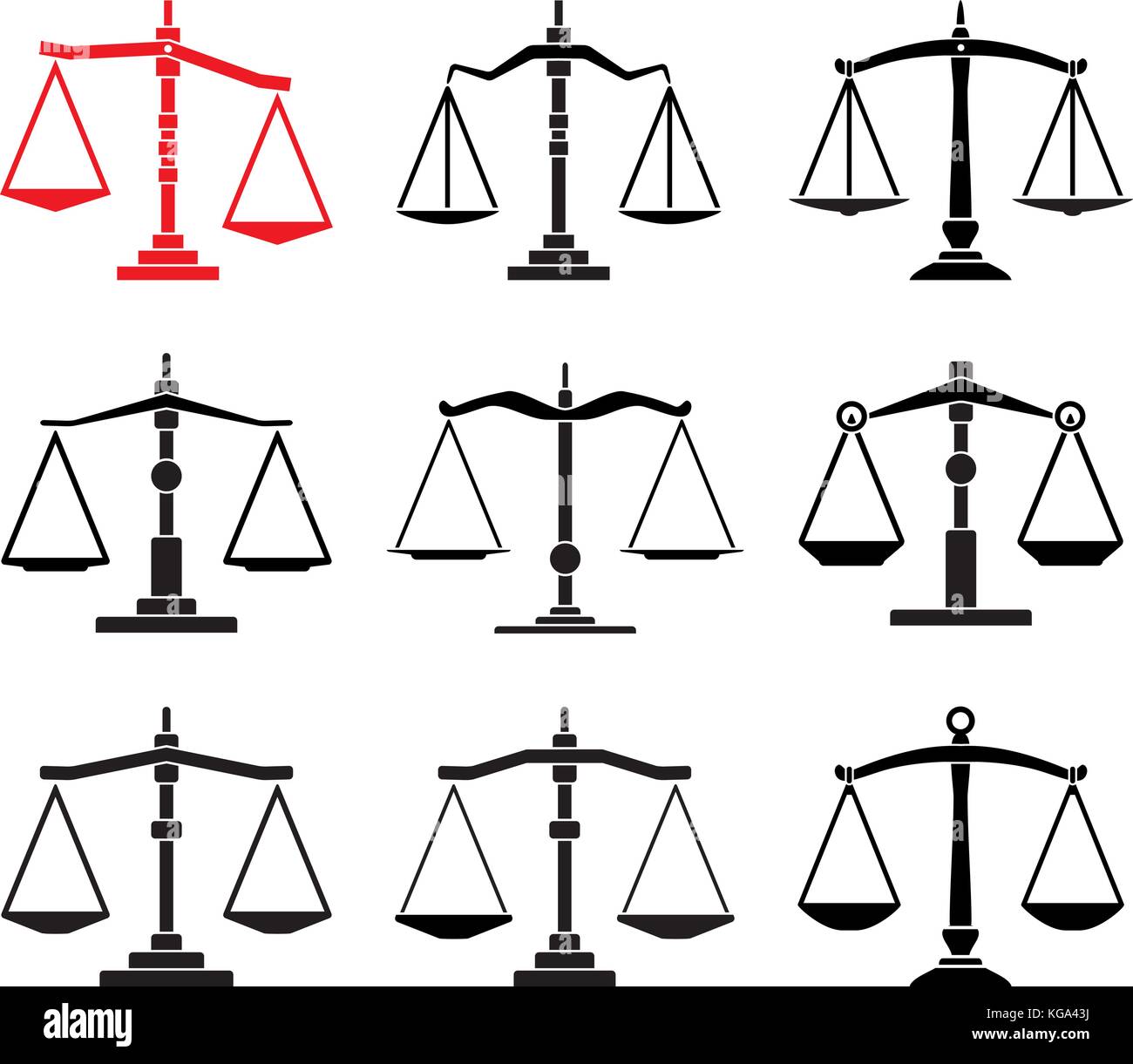 vector set of law scales icons Stock Vector Image & Art - Alamy