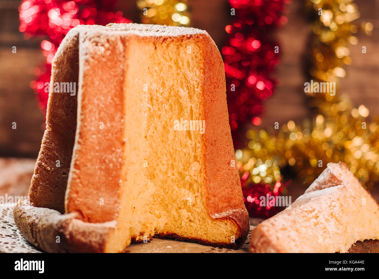 Traditional italian Pandoro cake to celebrate Christmas holidays Stock ...