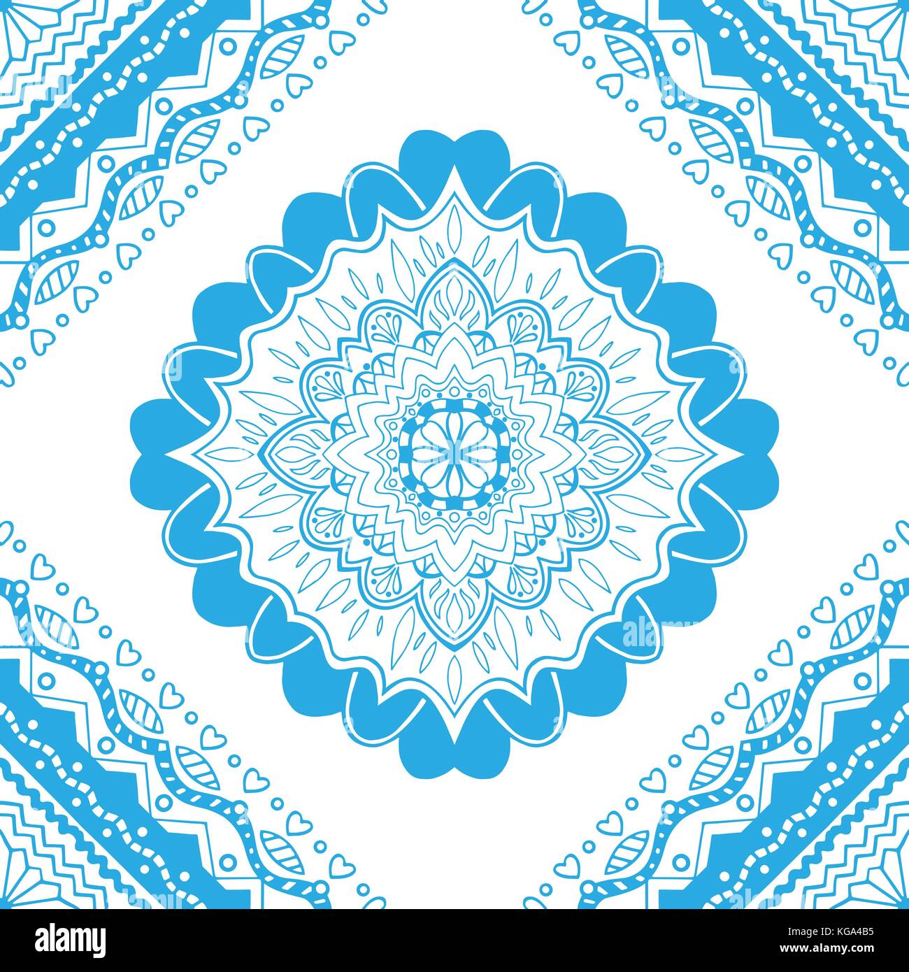 Blue seamless pattern. Design for dutch tile, background, textile Stock ...