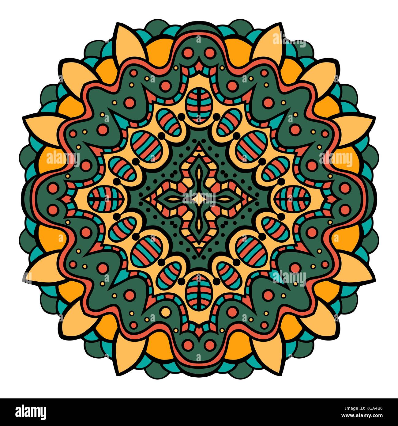 Mandala Square ornament, tribal ethnic pattern, arabic Indian motif ...
