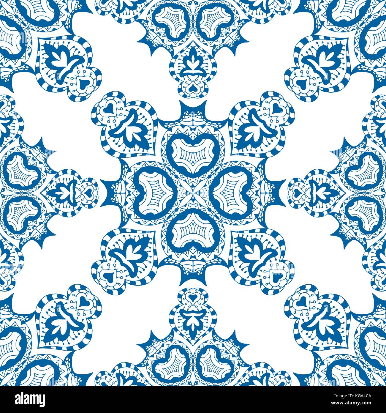 Blue seamless pattern. Design for dutch tile, background, textile Stock ...