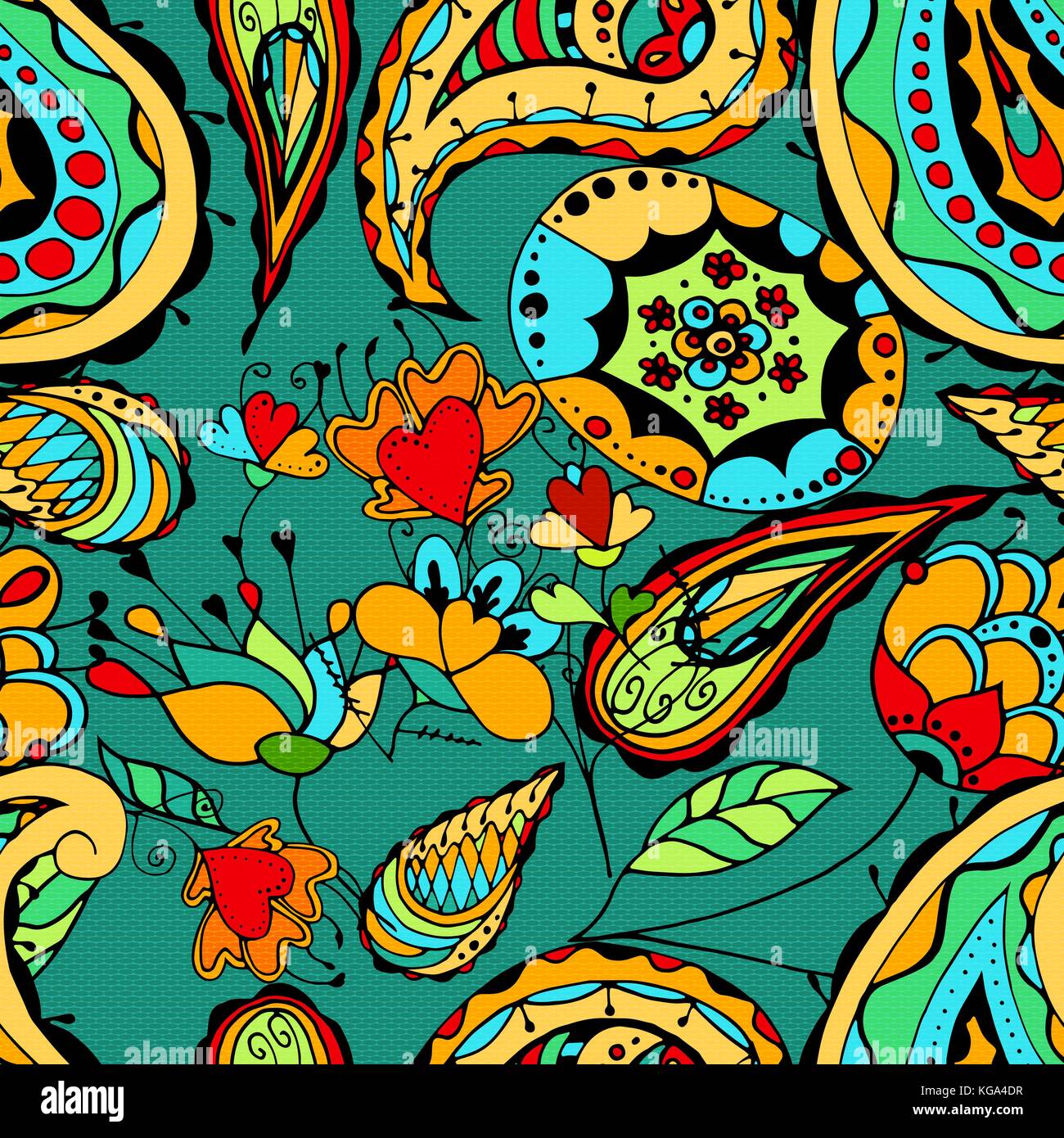 vintage floral seamless pattern with the texture of fabric Stock Vector ...