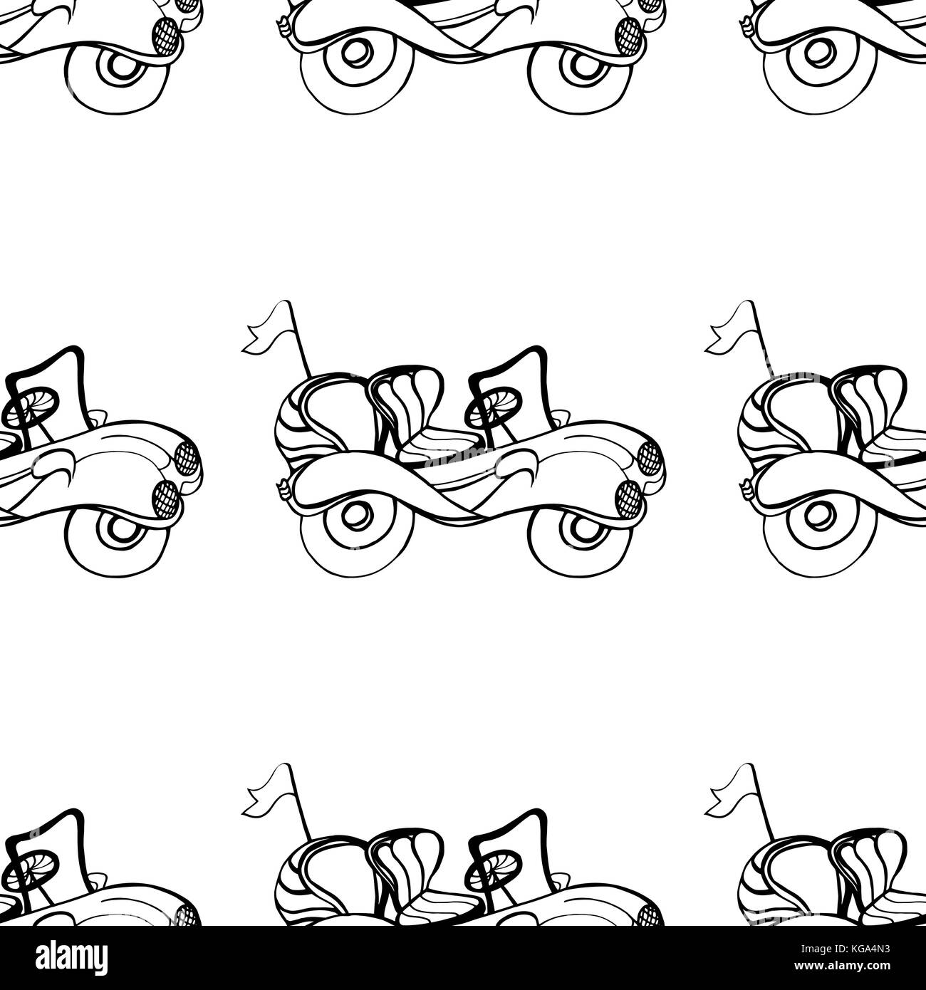Monochrome Car, seamless pattern background. Vector illustration Stock ...