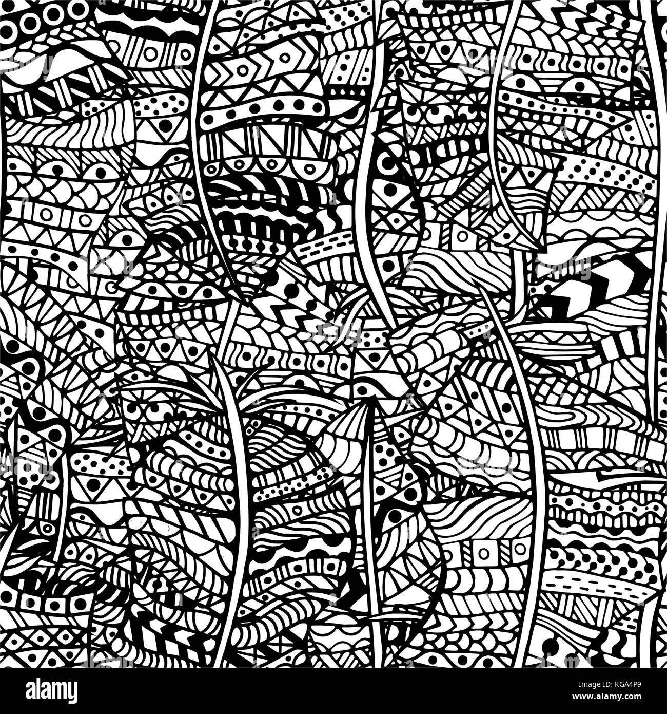 Artistically ethnic pattern. Hand-drawn, ethnic, floral, retro, doodle ...