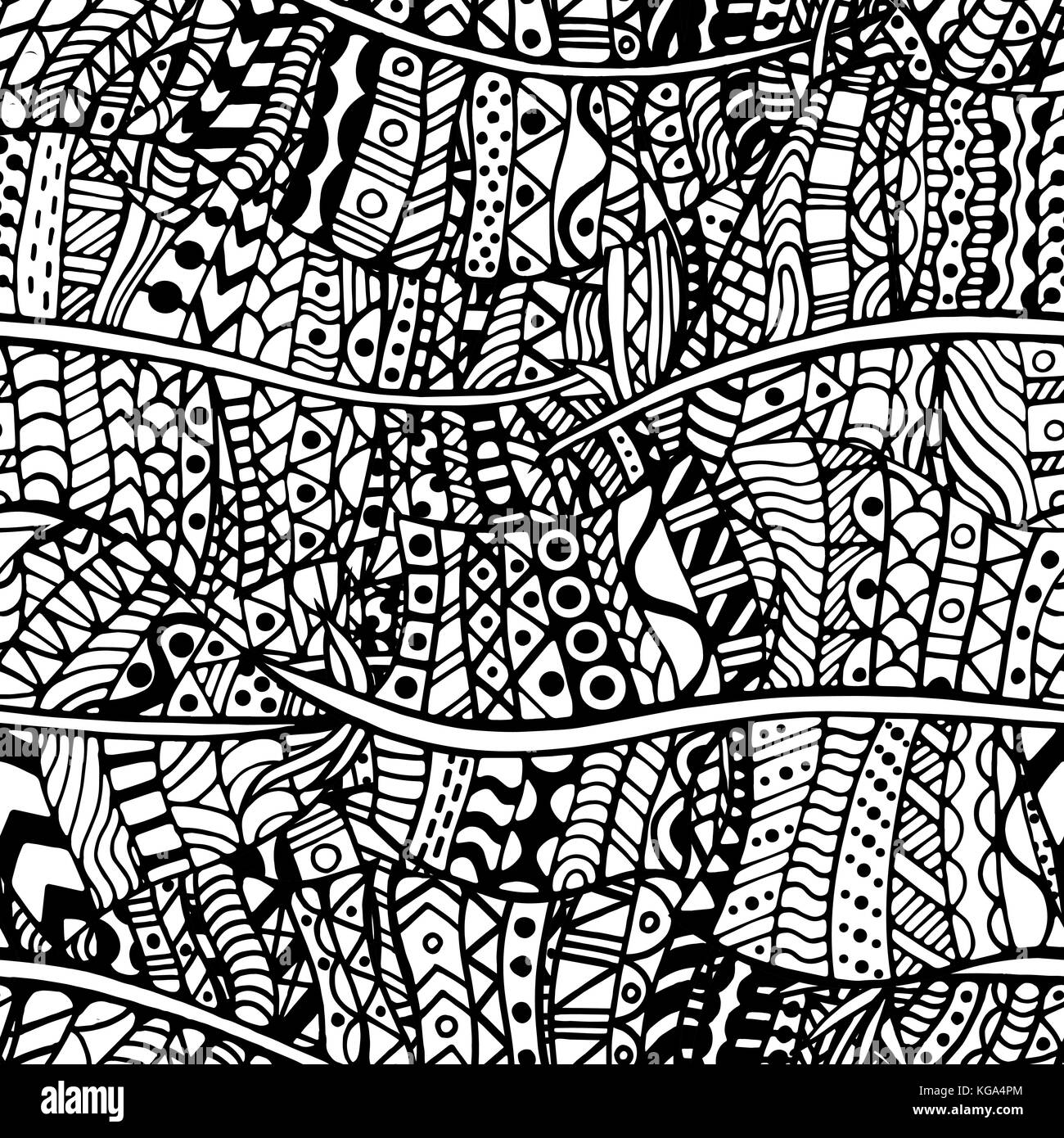 Artistically ethnic pattern. Hand-drawn, ethnic, floral, retro, doodle ...