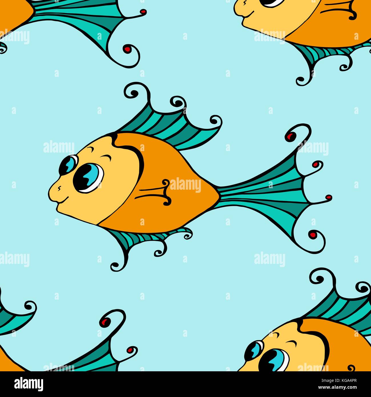 Beautiful Seamless fish background. Vector illustration image Stock ...