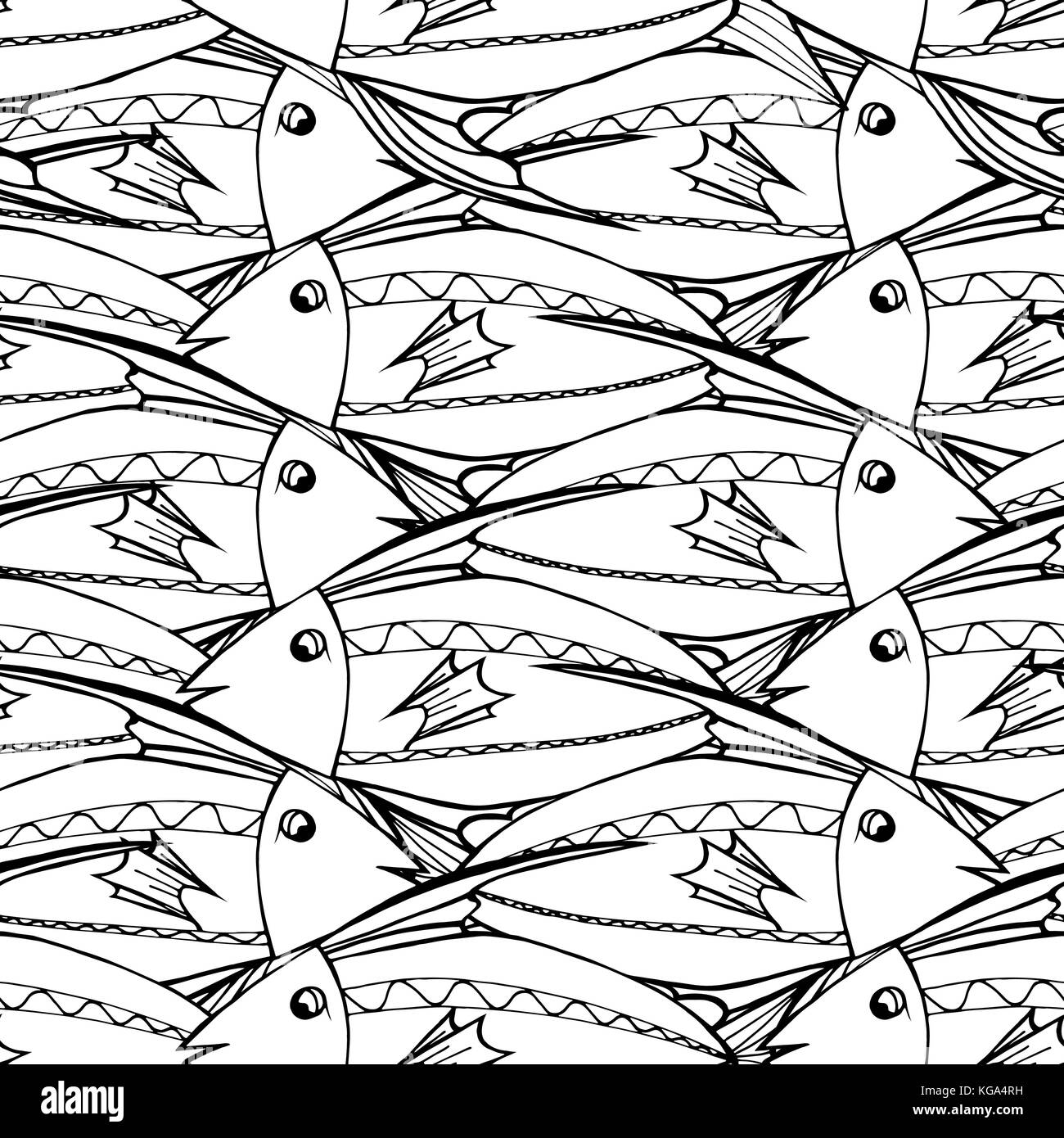 Beautiful Seamless fish background. Vector illustration image Stock ...