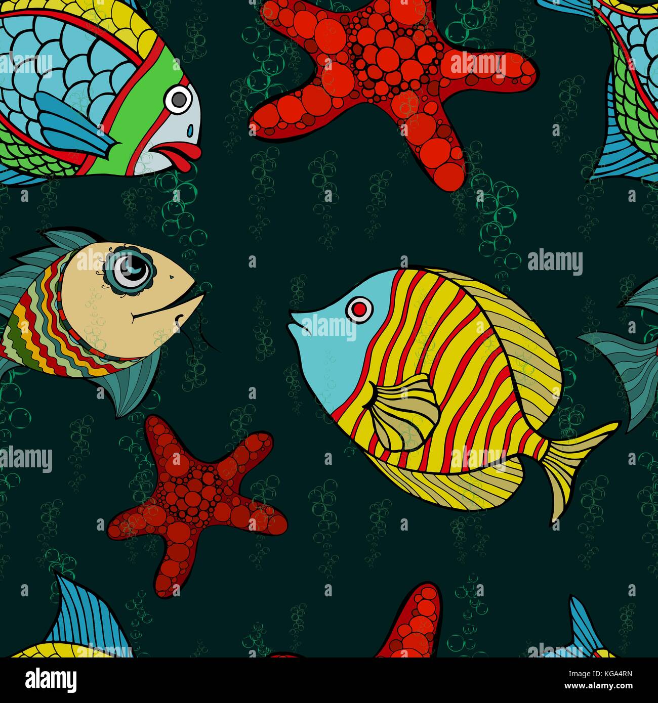 Beautiful Seamless of fish background. Vector illustration Stock Vector ...