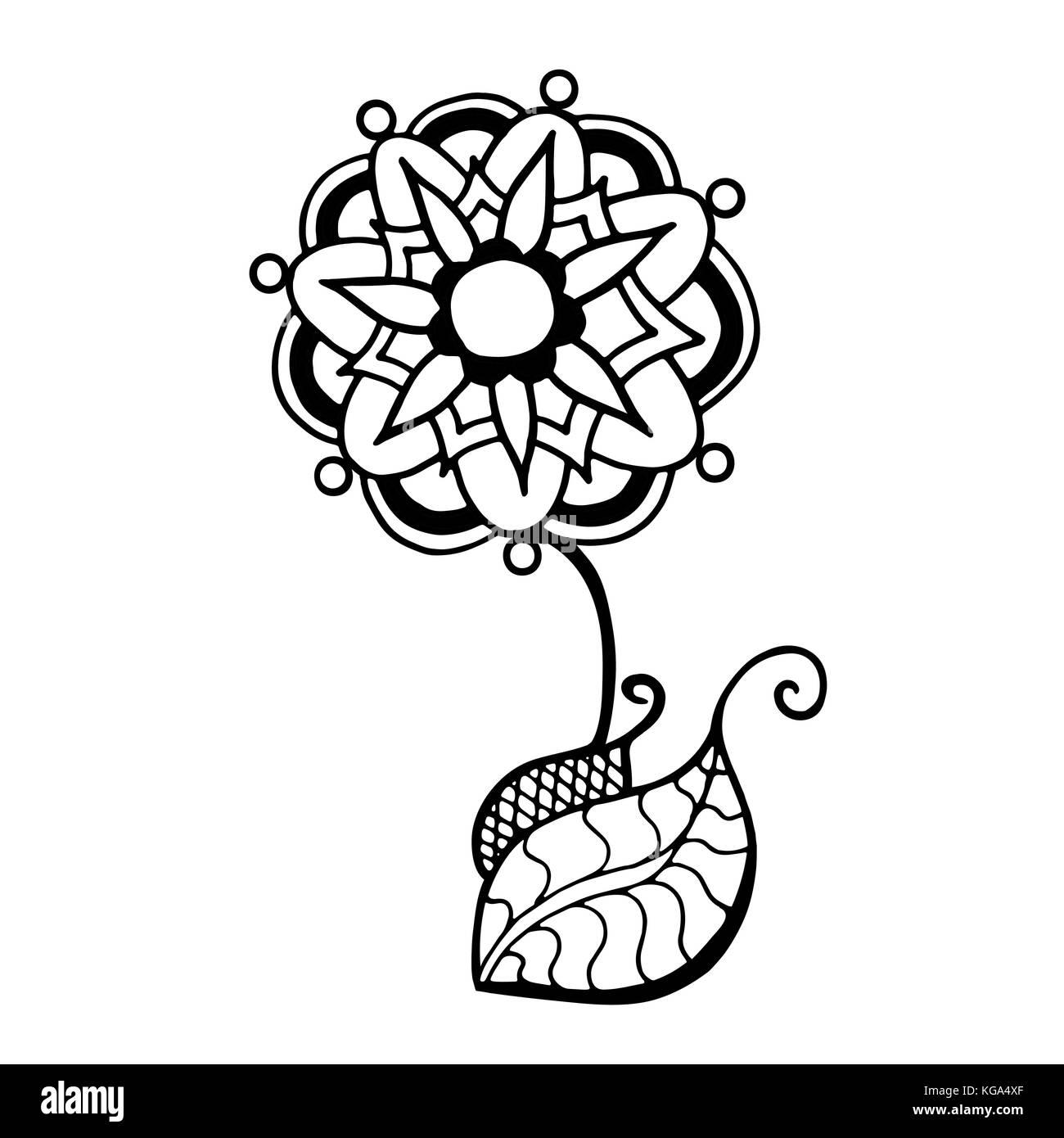 Hand Drawn Sketch of abstract flower. Vector Illustration Stock Vector ...