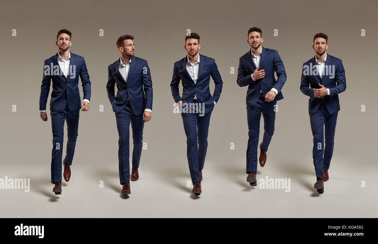 Smart and handsome businessman on an empty background - collage Stock ...