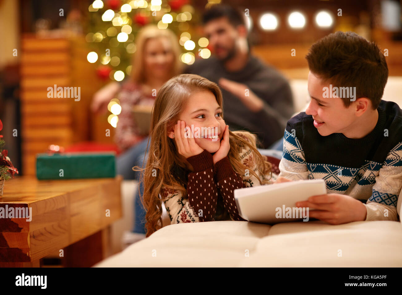 Excited children holiday hi-res stock photography and images - Alamy