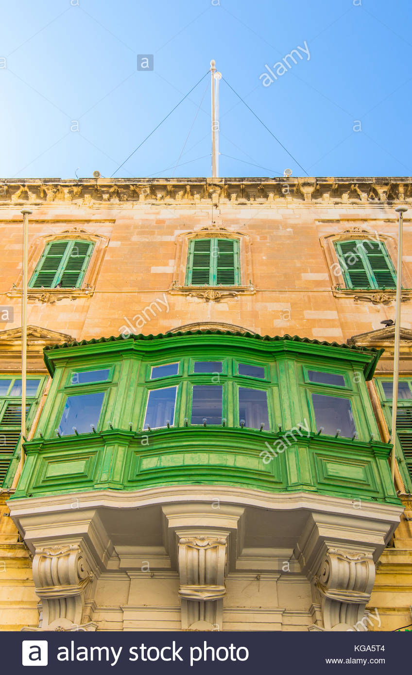 Traditional Maltese Balcony Valletta Malta Stock Photos & Traditional ...
