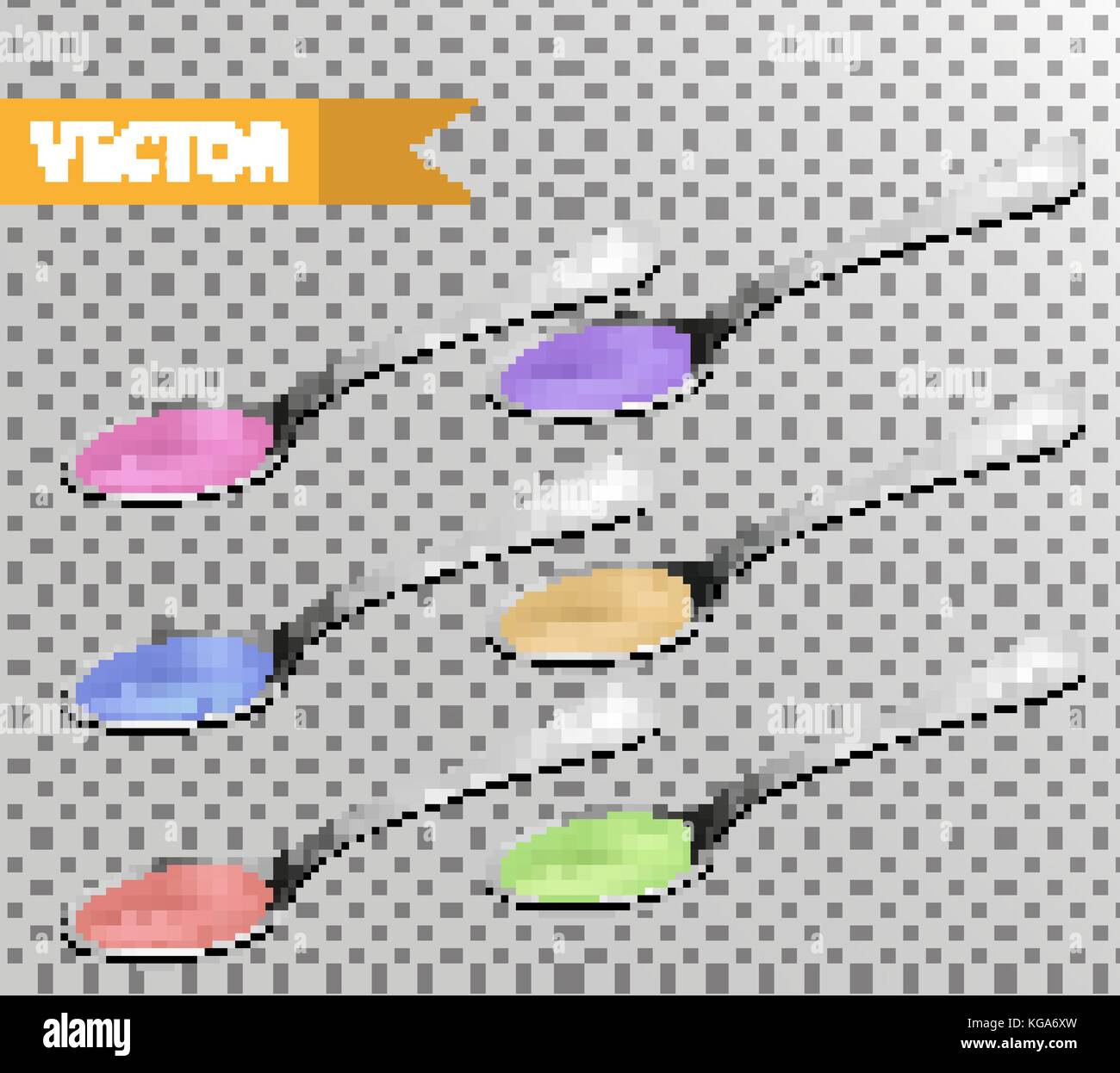 Realistic Metallic teaspoon with liquid, syrup set. 3d tablespoon ...