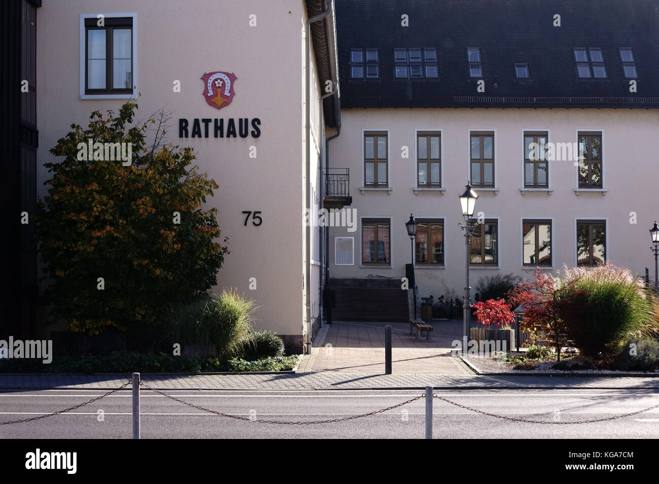 Griesheim, Germany - October 31, 2017: The town hall of Griesheim with ...