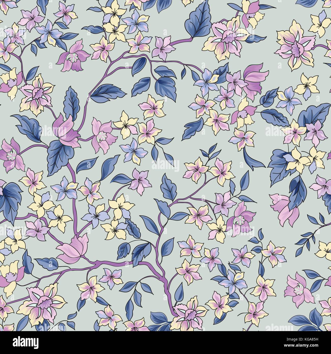 Floral seamless pattern. Flower background. Flourish garden wallpaper ...