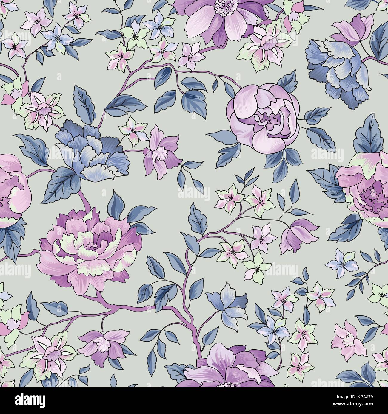 Floral seamless pattern. Flower background. Flourish garden wallpaper ...