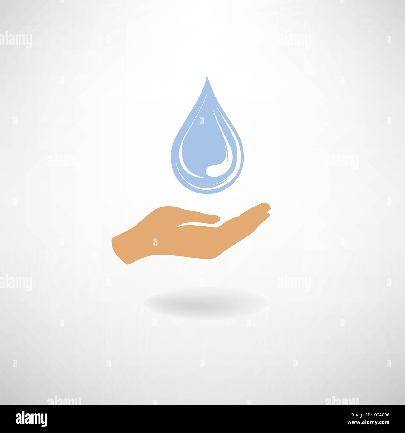 Blue Drop icon in hand silhouette. Save clean water symbol Stock Vector ...