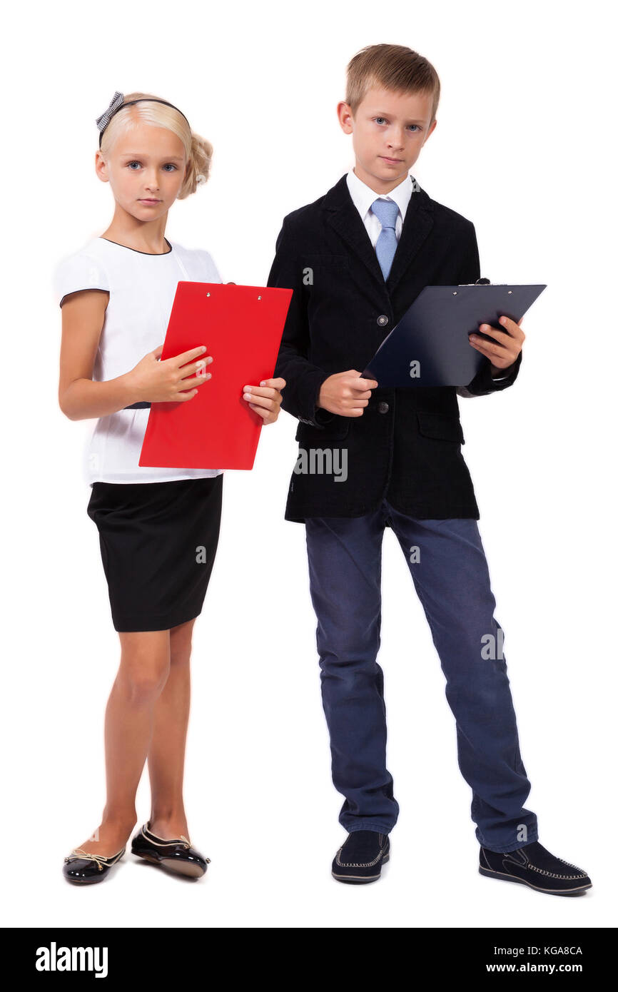 Students in business suits on white background discussing a star Stock ...