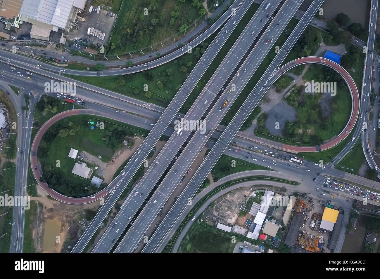 Aerial view of expressway Stock Photo - Alamy