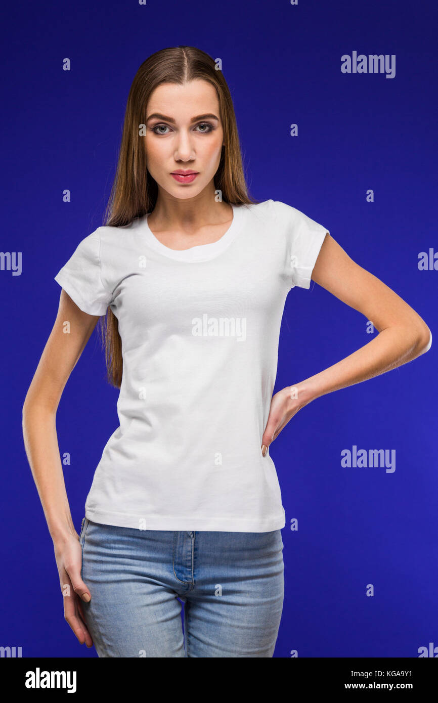 girl in a T-shirt Stock Photo - Alamy