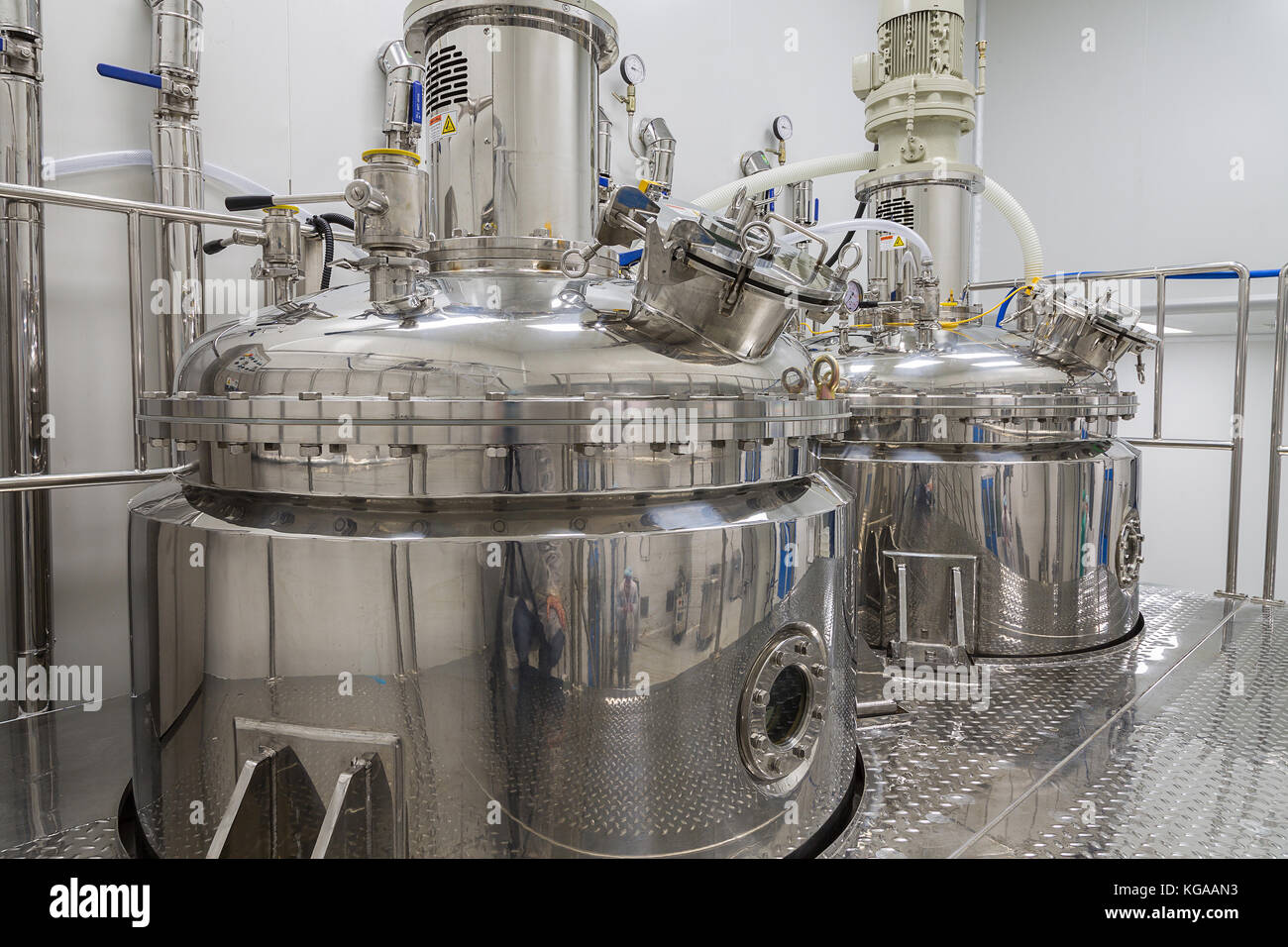 Photo production, clean room with stainless steel hardware Stock Photo ...