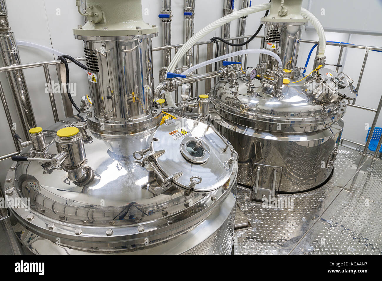 Photo production, clean room with stainless steel hardware Stock Photo ...