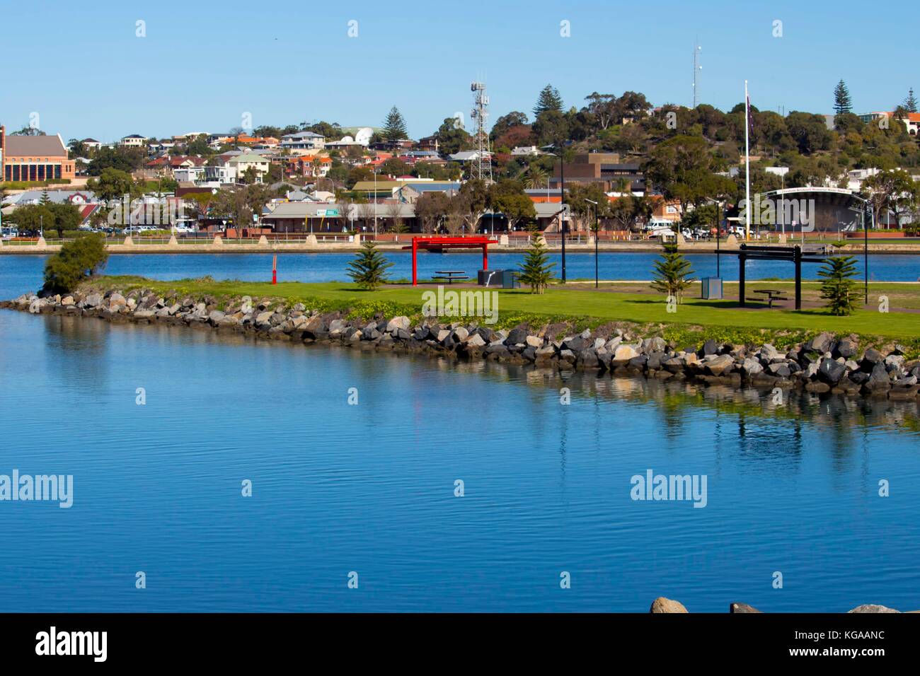 Leschenault Estuary near the mangrove reserve in Bunbury Western ...