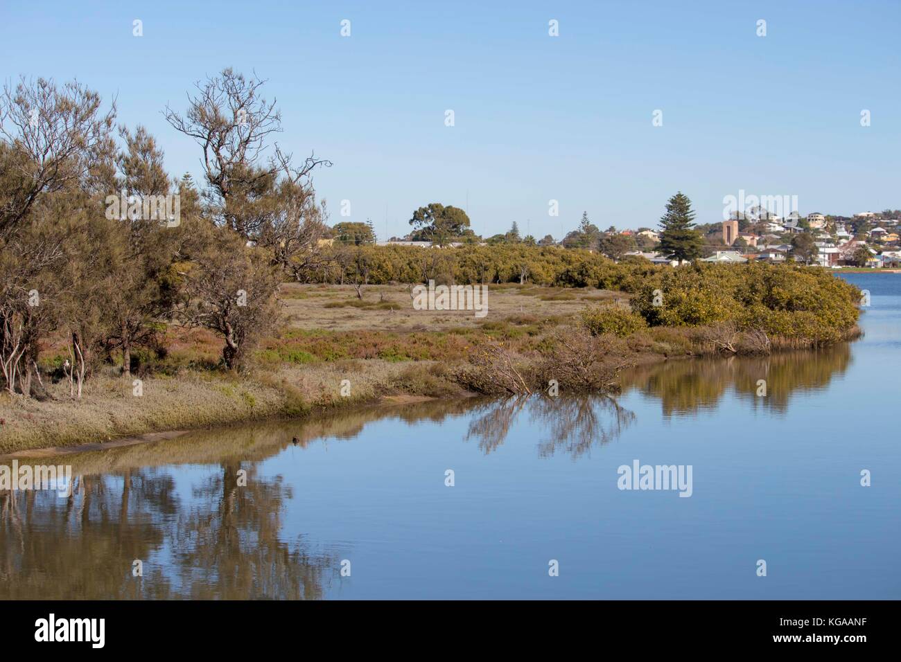 Leschenault Estuary near the mangrove reserve in Bunbury Western ...