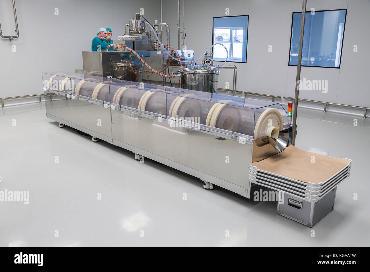 Photo production, clean room with stainless steel hardware Stock Photo ...