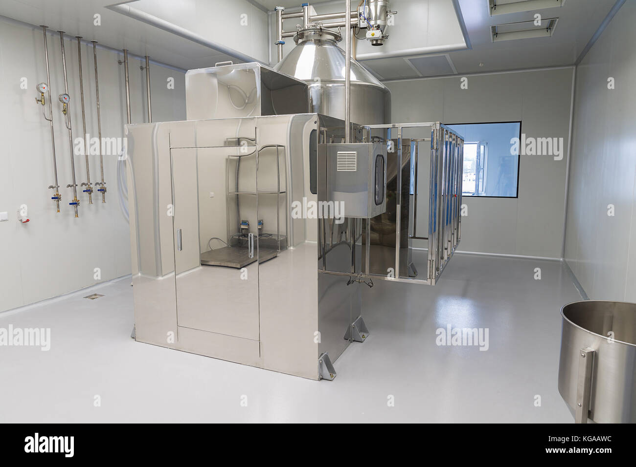 Photo production, clean room with stainless steel hardware Stock Photo ...