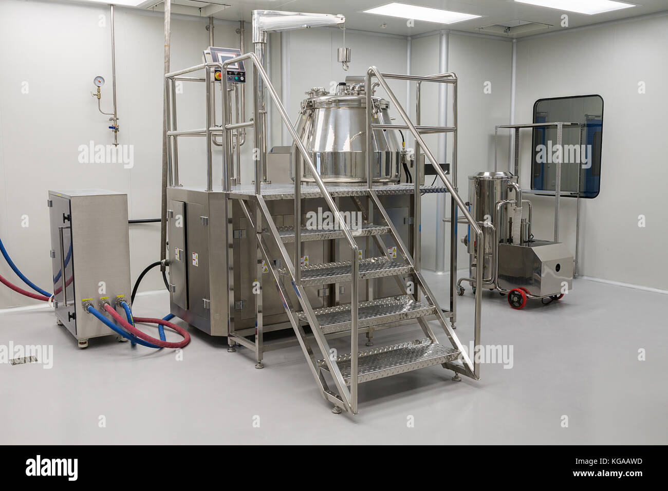 Photo production, clean room with stainless steel hardware Stock Photo ...