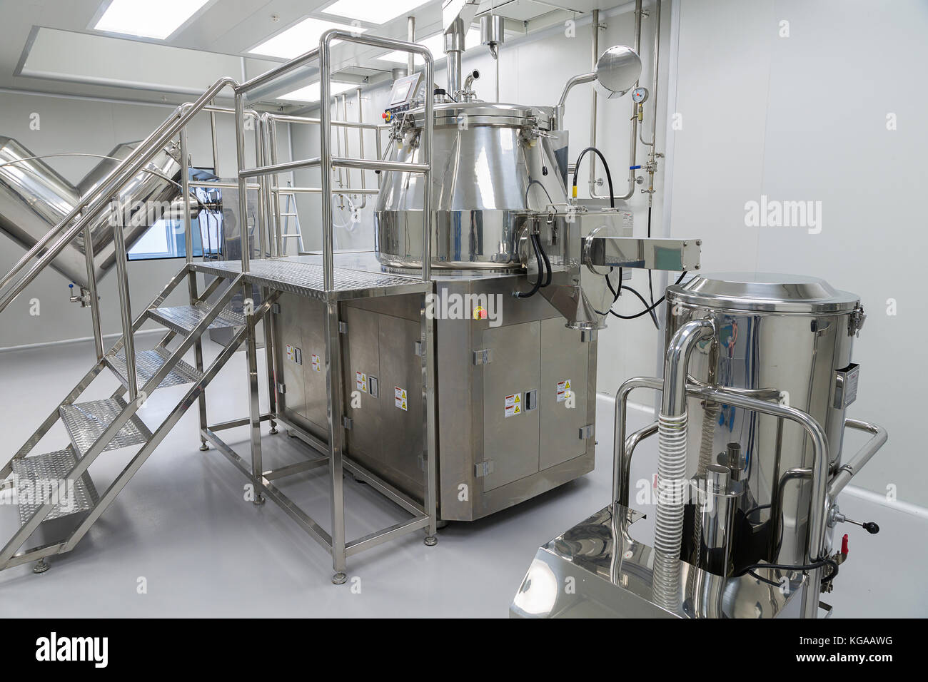 Photo production, clean room with stainless steel hardware Stock Photo ...