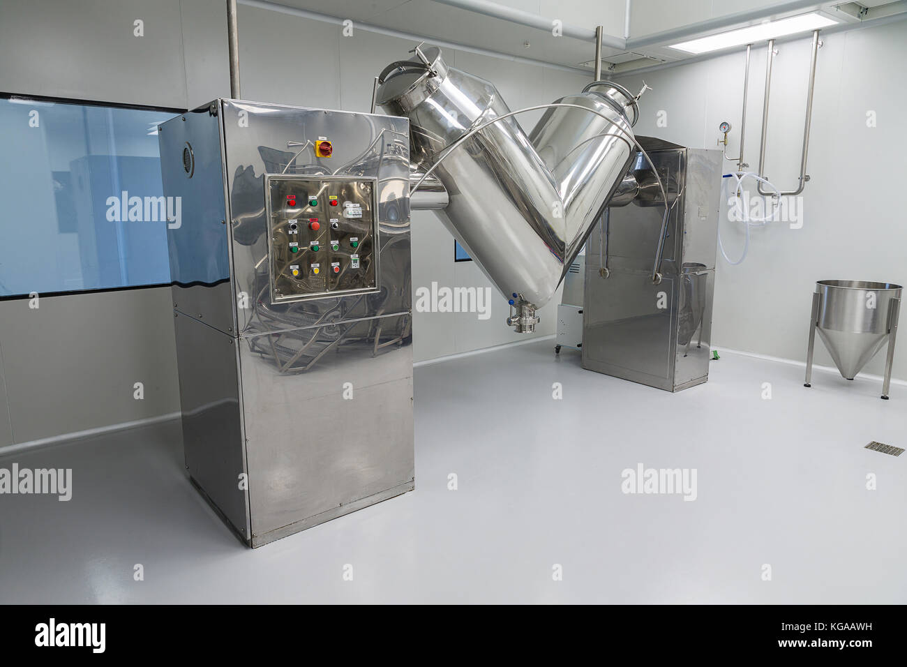 Photo production, clean room with stainless steel hardware Stock Photo ...