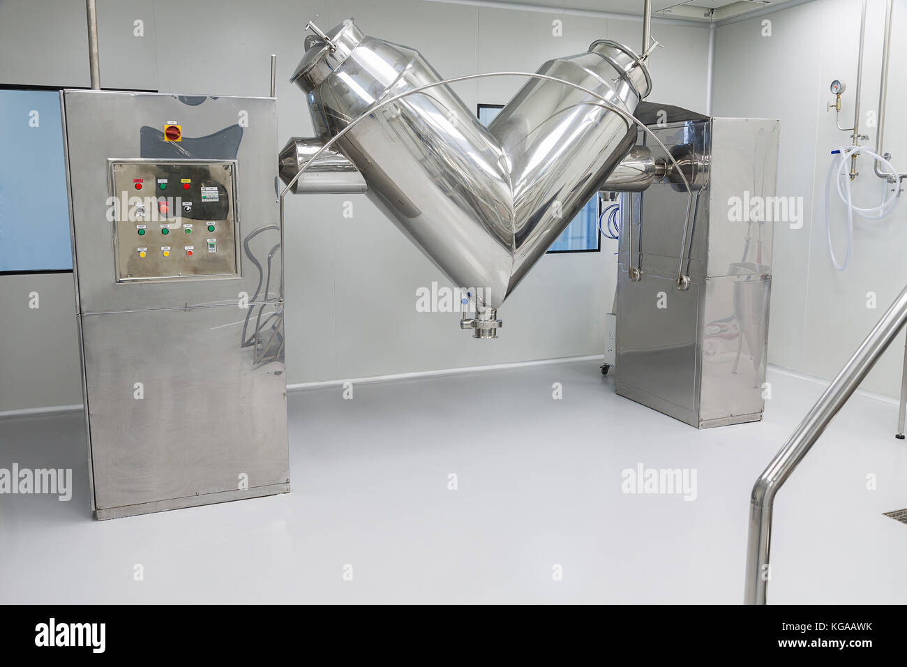 Photo production, clean room with stainless steel hardware Stock Photo ...