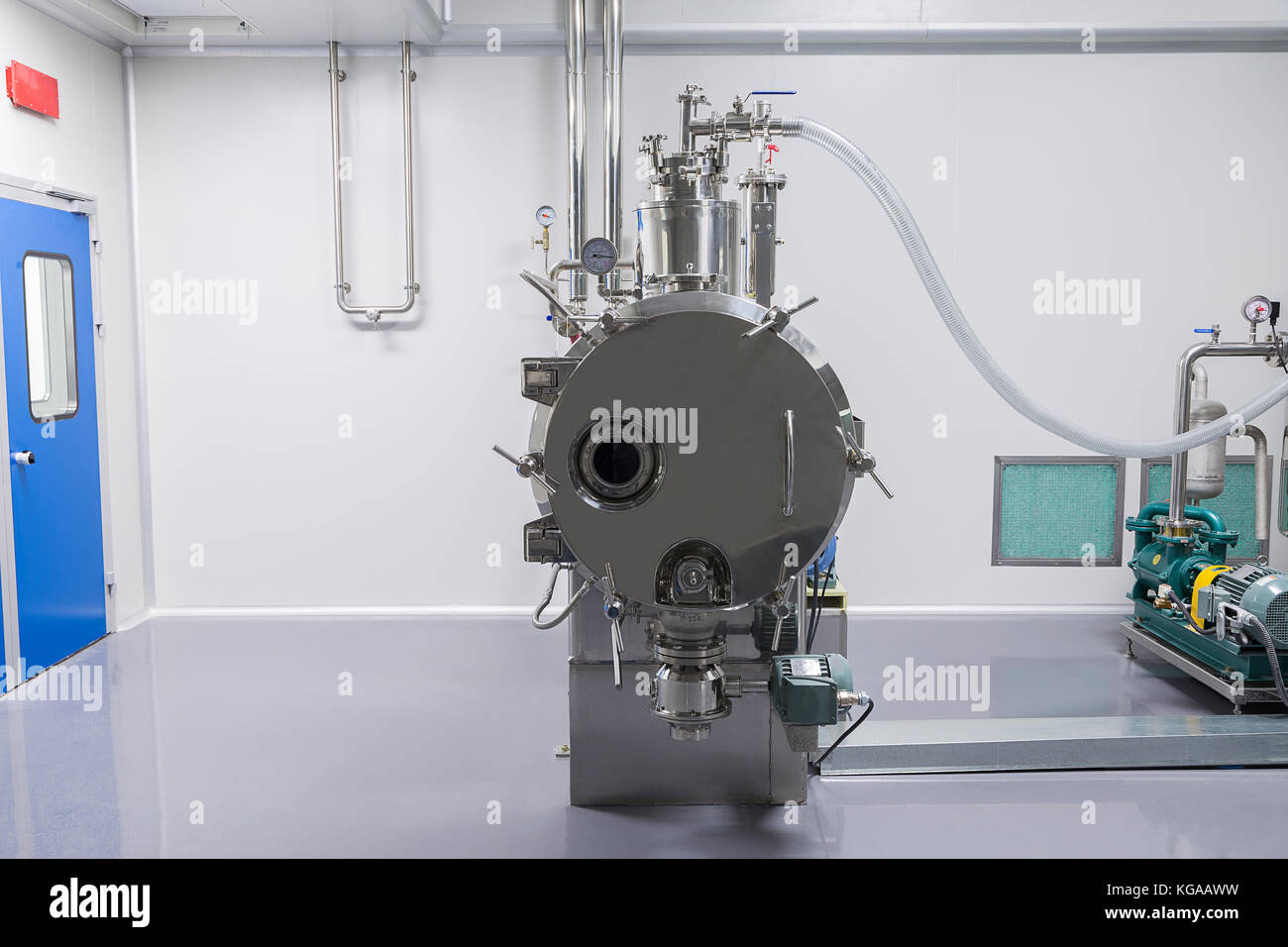 Photo production, clean room with stainless steel hardware Stock Photo ...