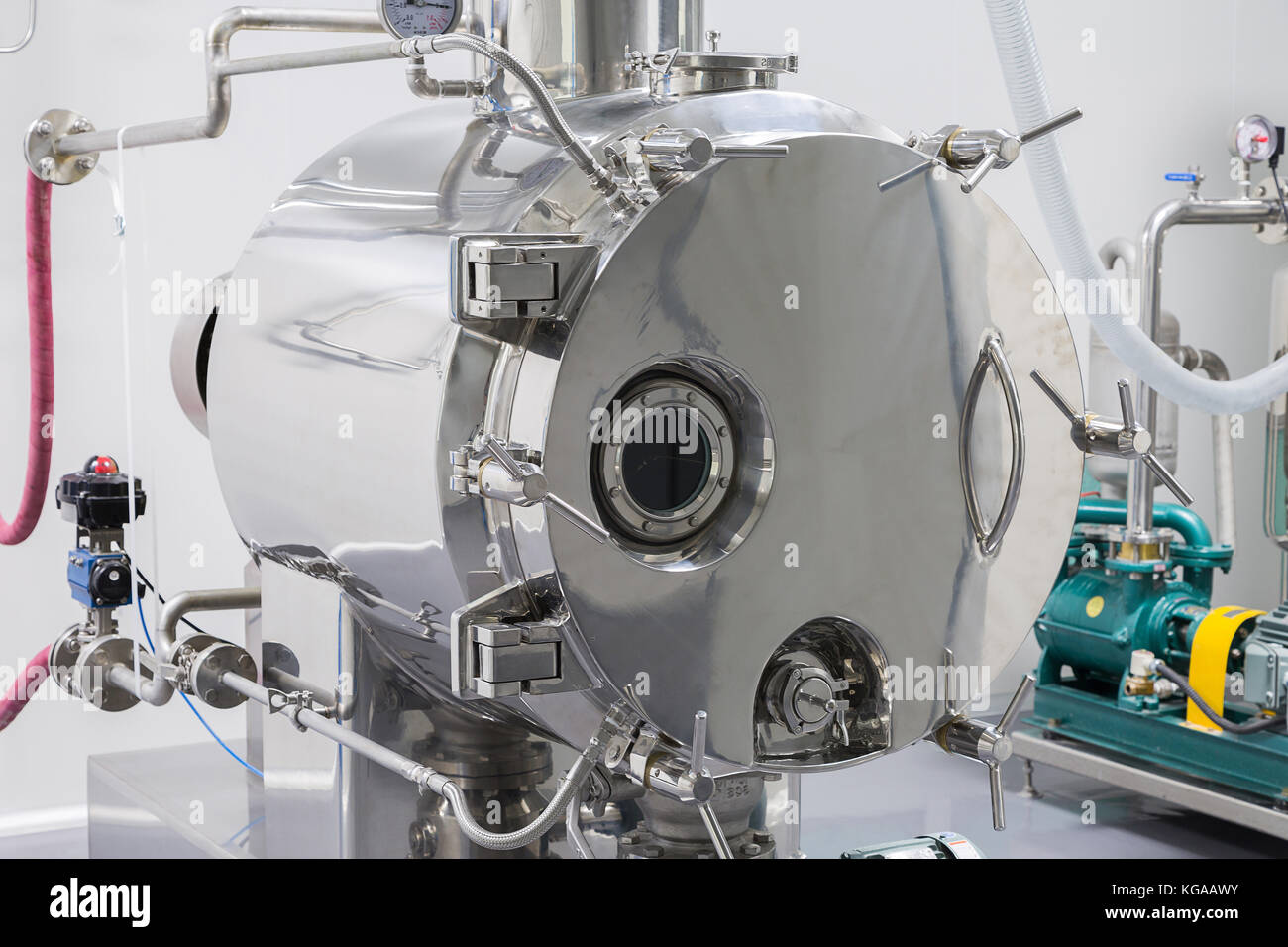 Photo production, clean room with stainless steel hardware Stock Photo ...