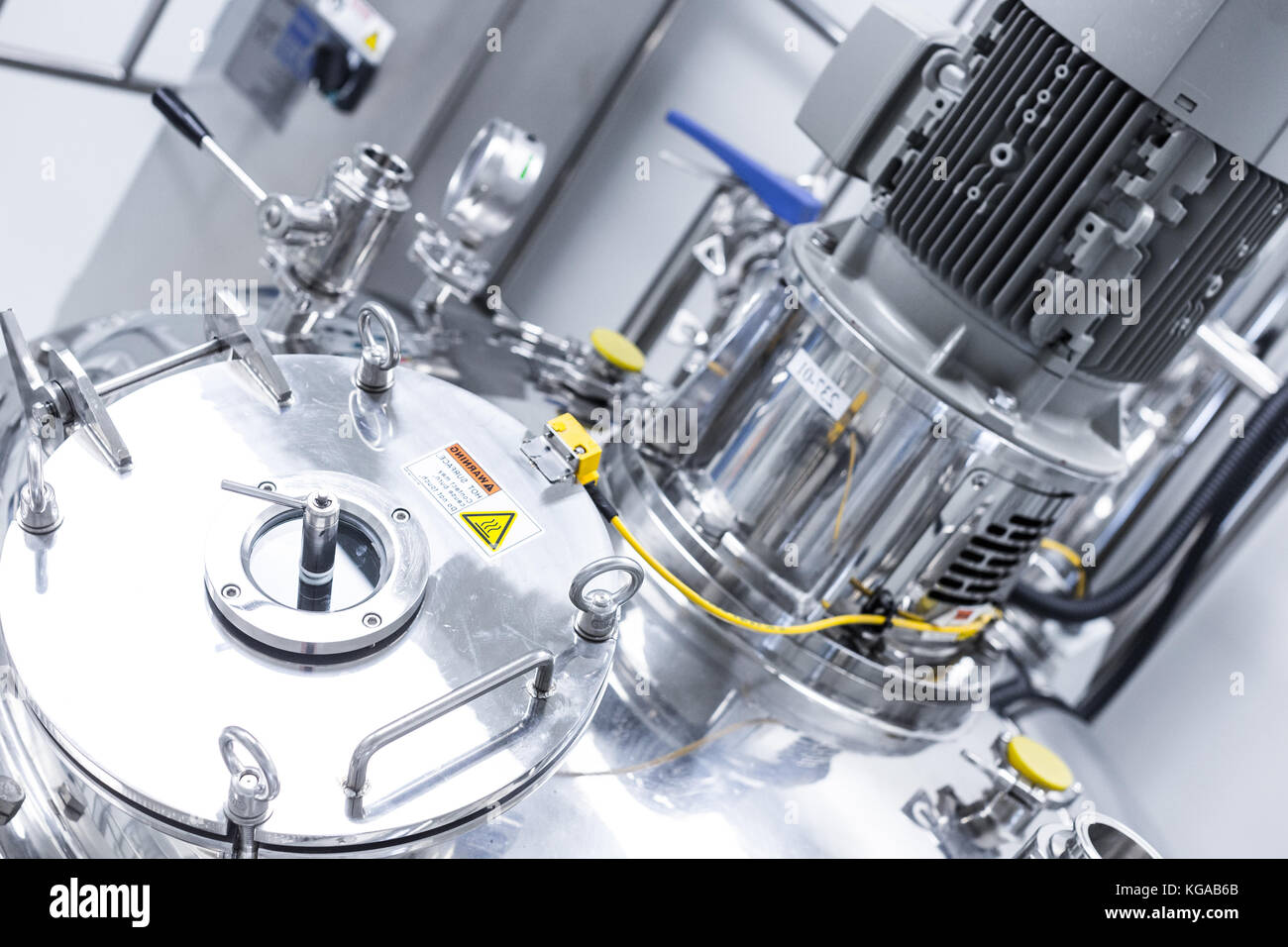 Photo production, clean room with stainless steel hardware Stock Photo ...