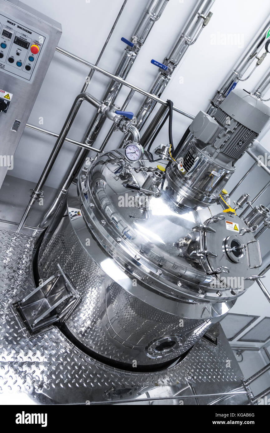 Photo production, clean room with stainless steel hardware Stock Photo ...