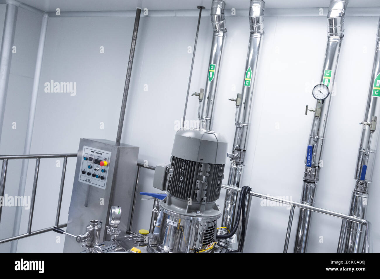 Photo production, clean room with stainless steel hardware Stock Photo ...