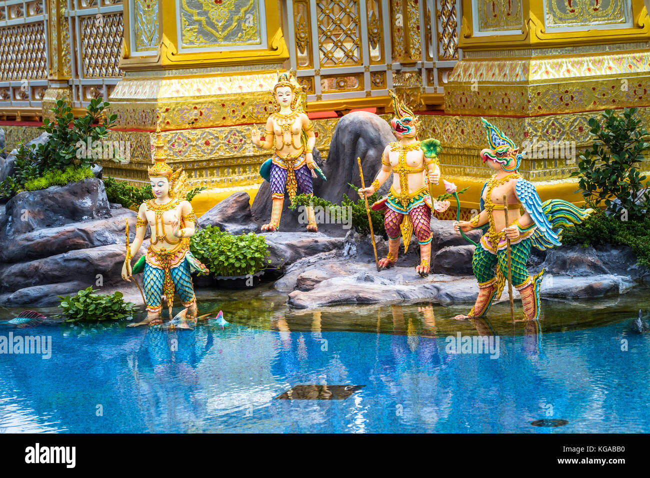 gods Angel Kinnaree and animals in literature are swimming in Anodard ...