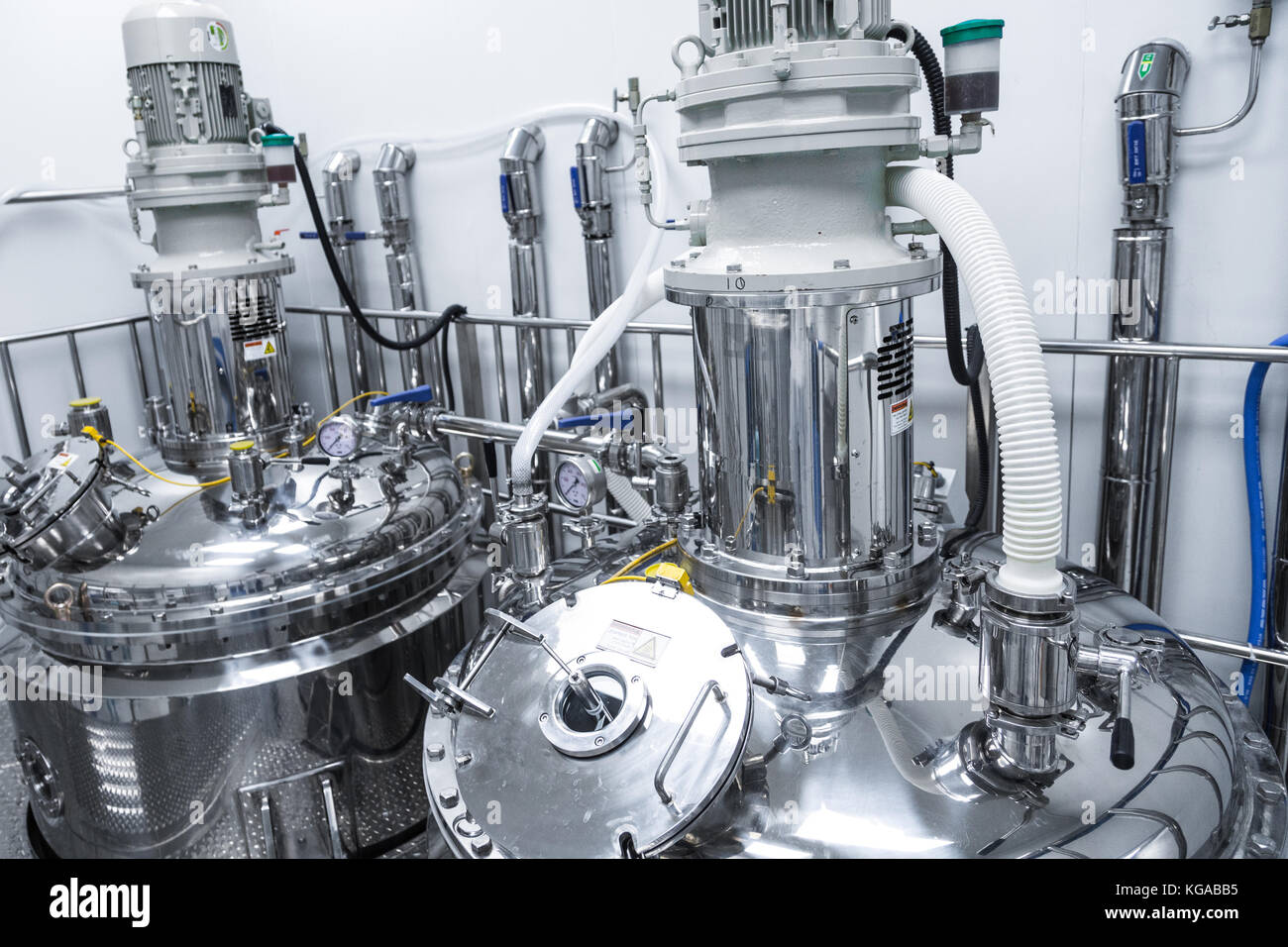 Photo production, clean room with stainless steel hardware Stock Photo ...