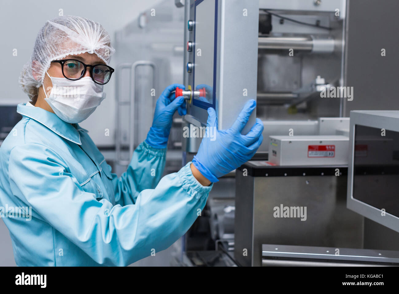 for service engineer visits the high-tech equipment Stock Photo - Alamy