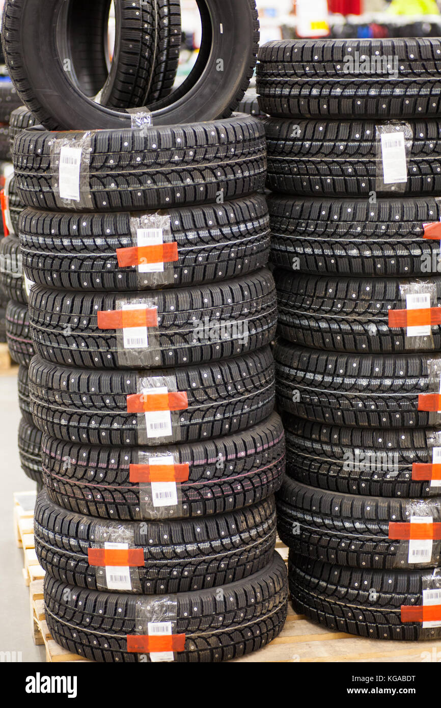 Studded tire on a background close-up Stock Photo - Alamy